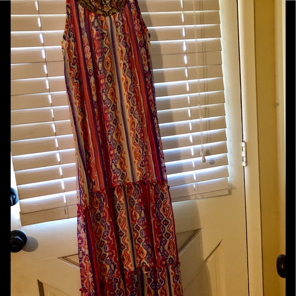 Awesome Angie Tribal Maxi Dress- Large - Gem